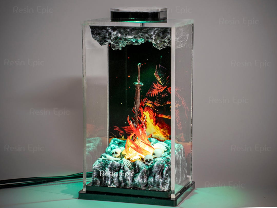 Dark Souls Coiled Sword Figurine – Bonfire Sword Replica Night Light ...