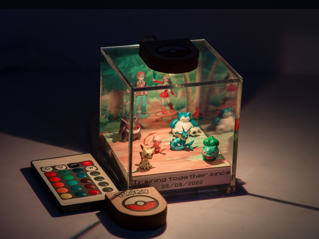 Customizable 3D Pokemon Diorama, Pokemon 3D Diorama Cube, Valentine's ...