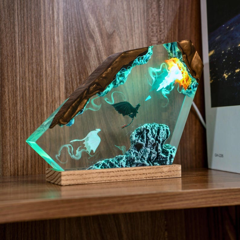 Too.thless and Light Fury Resin Lamp, Handmade Night Light for Dragon ...