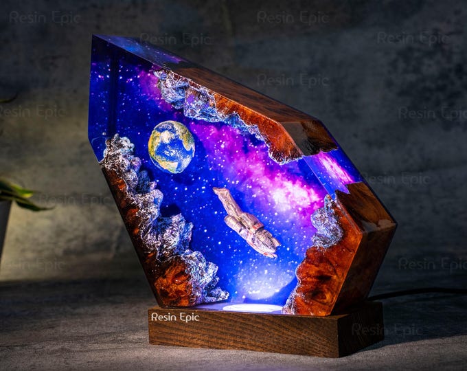 Serenity Ship Resin Night Light Astronaut Galaxy Epoxy Resin Lamp ...