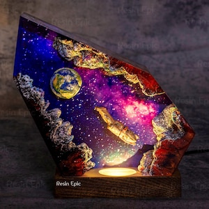 Serenity Ship Resin Night Light - Astronaut Galaxy Epoxy Lamp, Firefly ...