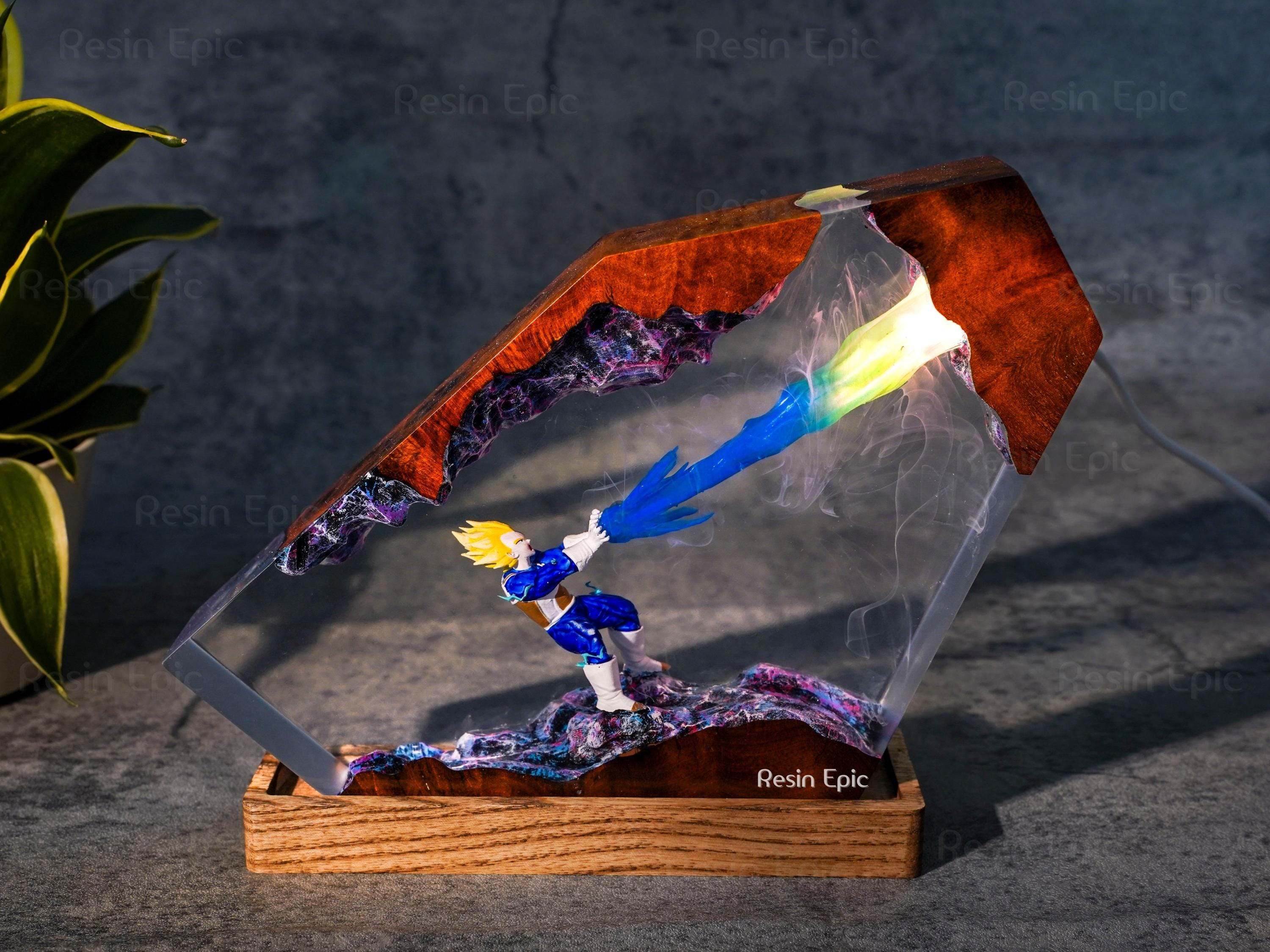 Custom Vegeta Resin Epoxy Lamp - Anime Resin Night Light, DBZ Decor for ...