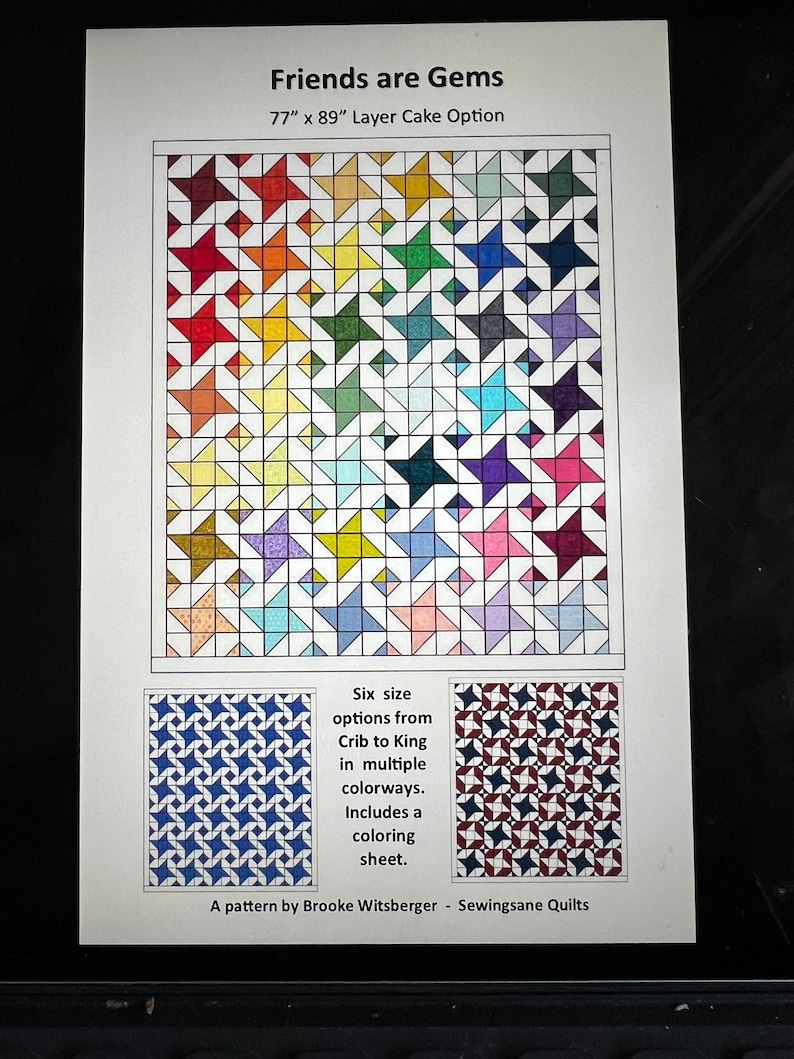 Friends Are Gems Digital Quilt Pattern - Etsy