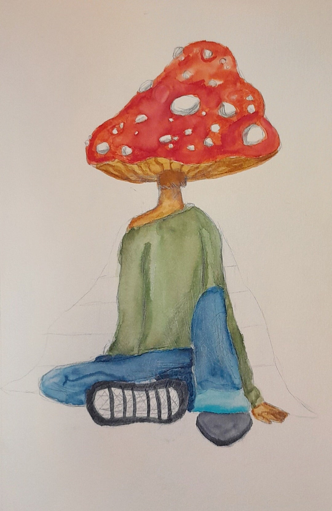 Art Print Mushroom Object Head Print - Etsy