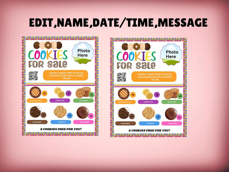 Girl Scout Cookie Flyer | Editable Canva Cookie Sale Flyer | Girl Scout ...