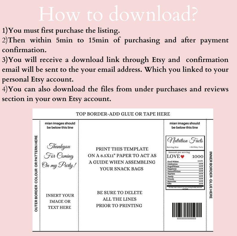 Chip Bag Template | Digital Custom Chip Bag | Chip Bags Template | Chip ...