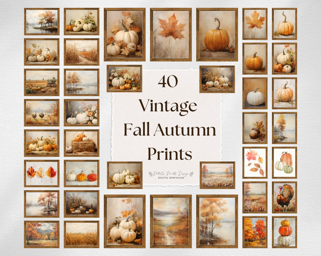 Fall Gallery Wall Art: Vintage Autumn Prints Set (digital Download) - Etsy