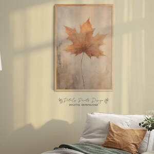Fall Wall Decor Printable Leaf Still Life Painting, Rustic Fall Decore ...
