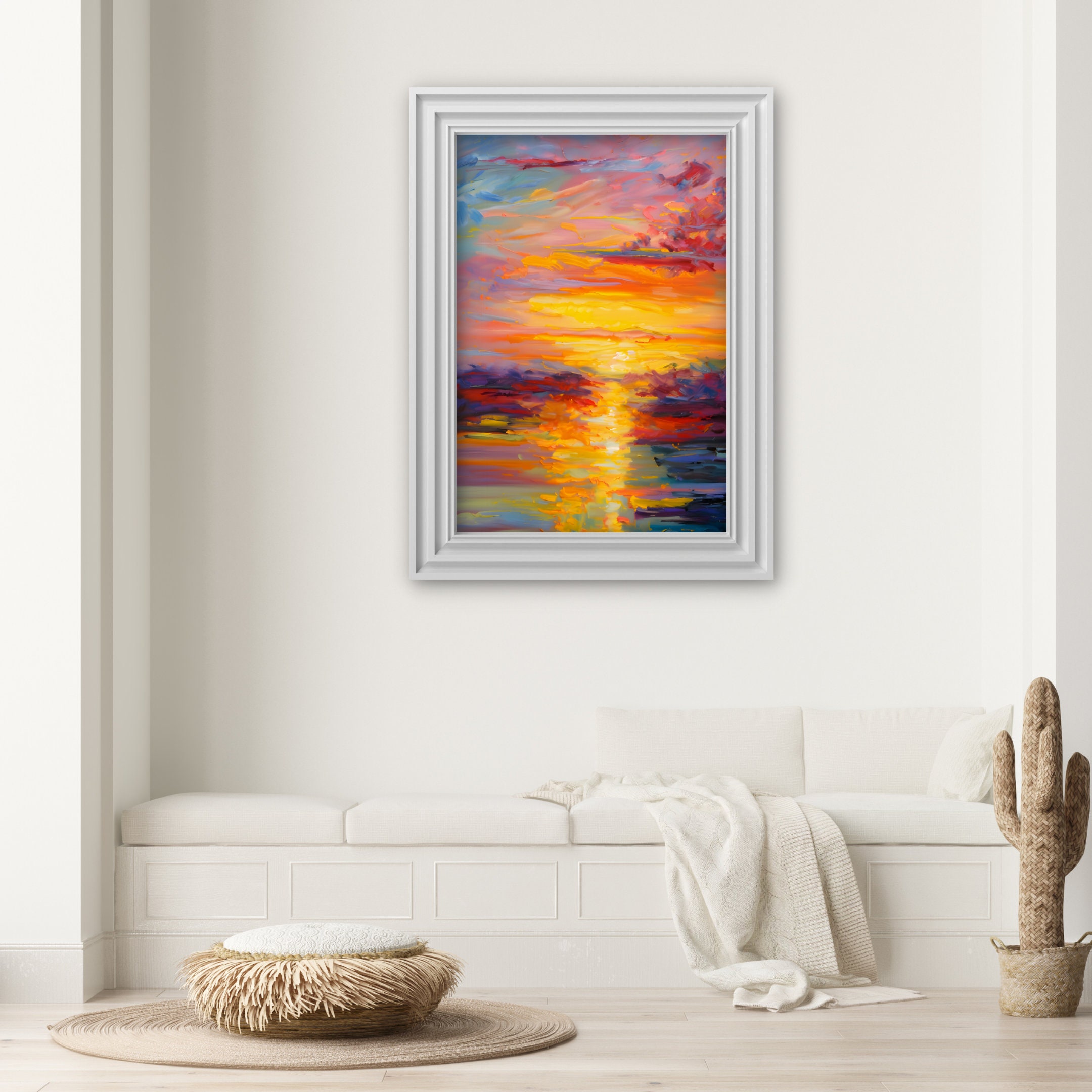 Coastal Sunset Painting Printable Art Abstract Sunset Print - Etsy