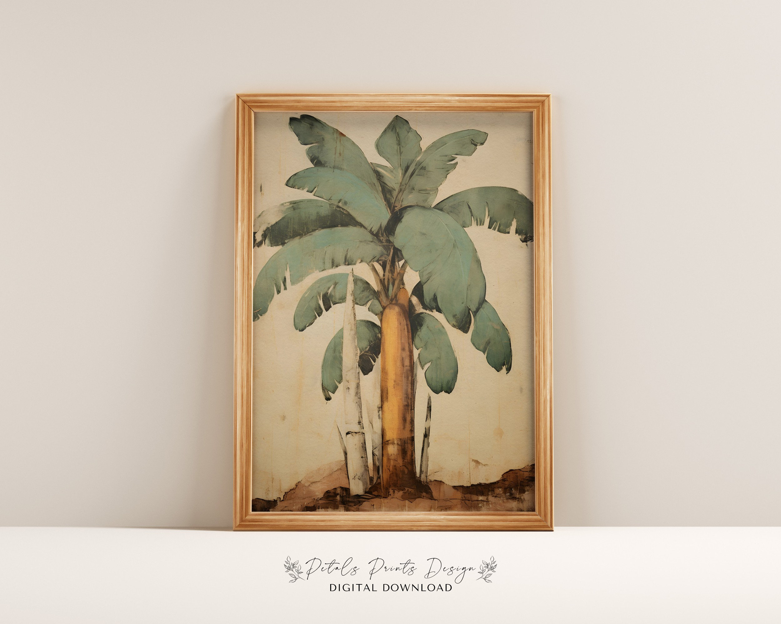 Vintage Banana Tree Print: Tropical Jungle Wall Decor (digital Download ...