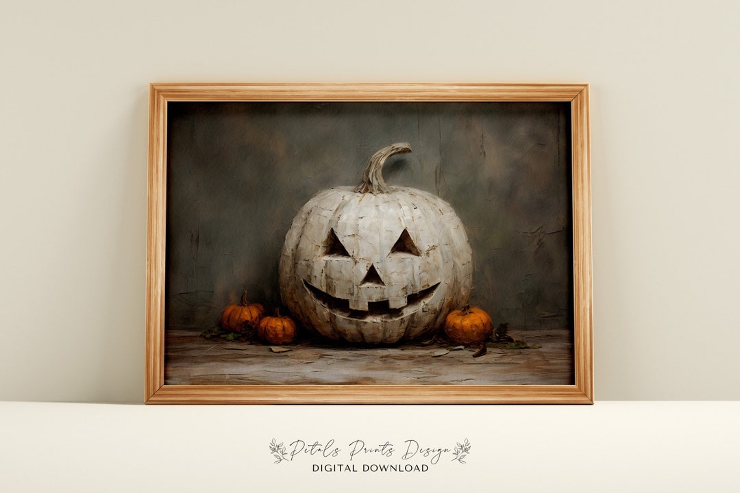 Pumpkin Decor Halloween Wall Art Printable Vintage Pumpkin Halloween ...