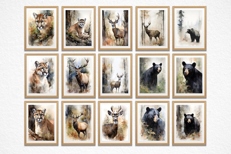 Forest Animals Printable Wall Art Bundle 17 Forest Animal - Etsy