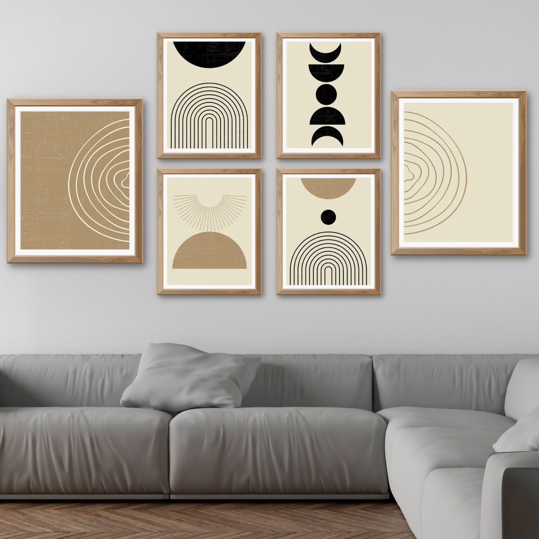 Minimal Gallery Wall Art Set, Printable Wall Art, Instant Download, Mid ...