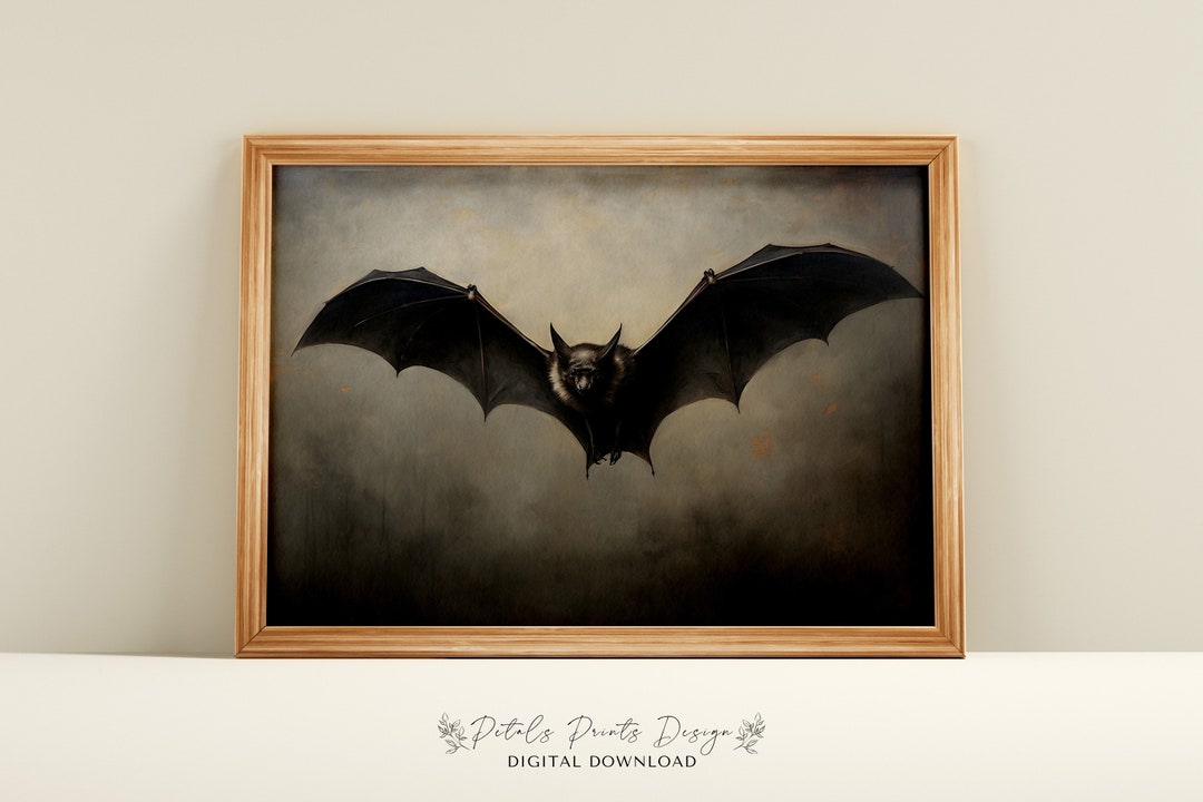 Halloween Wall Art Printable Halloween Rustic Halloween Decor Bat ...