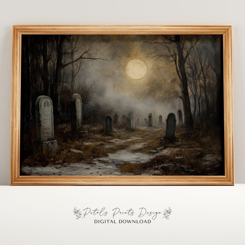 Graveyard Art Halloween - Etsy