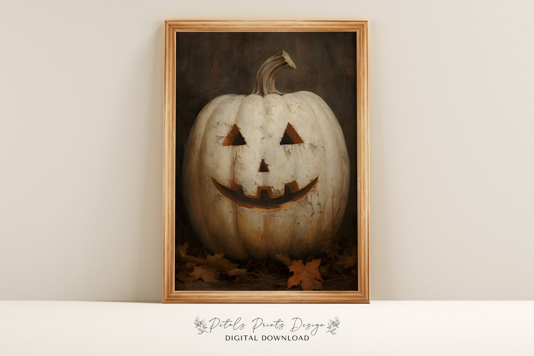 Pumpkin Decor Halloween Wall Art Printable Vintage Pumpkin Halloween ...