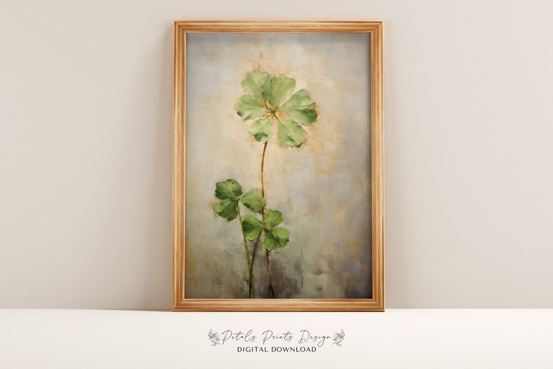 Rustic Clover Print: St Patrick's Day Irish Wall Decor (digital ...