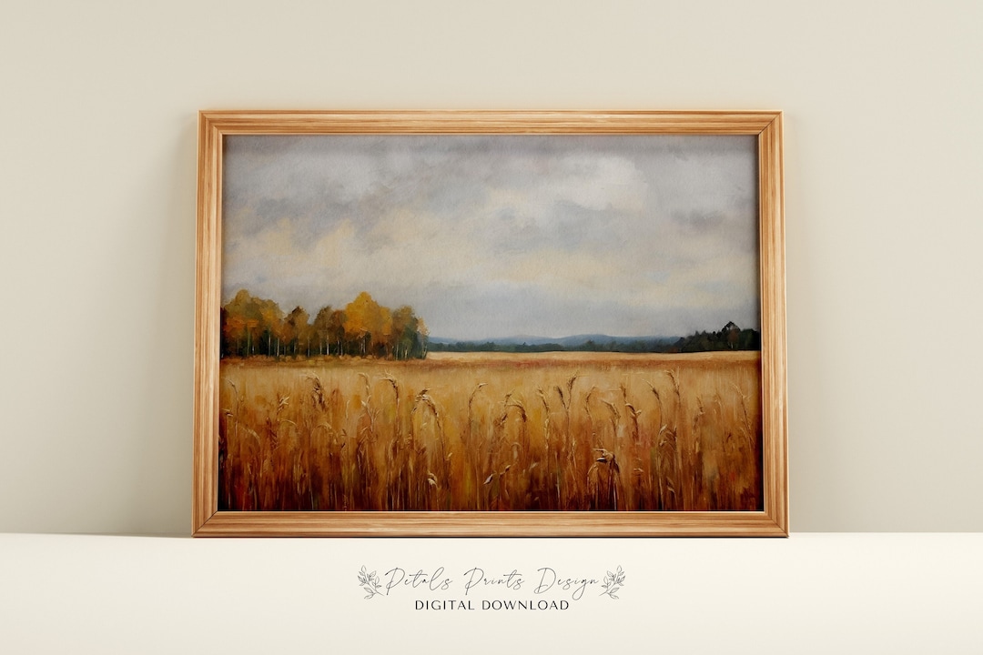 Fall Wall Decor Printable Corn Field Landscape, Rustic Fall Decorations ...