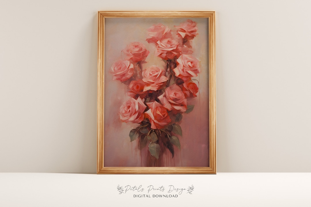 Valentinstag Rot Rosa Rosen Print Valentine Printable Art Valentine ...