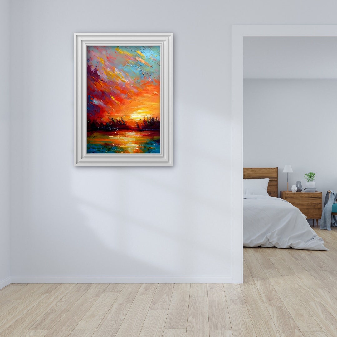 Coastal Sunset Painting Printable Art, Abstract Sunset Print, Printable ...