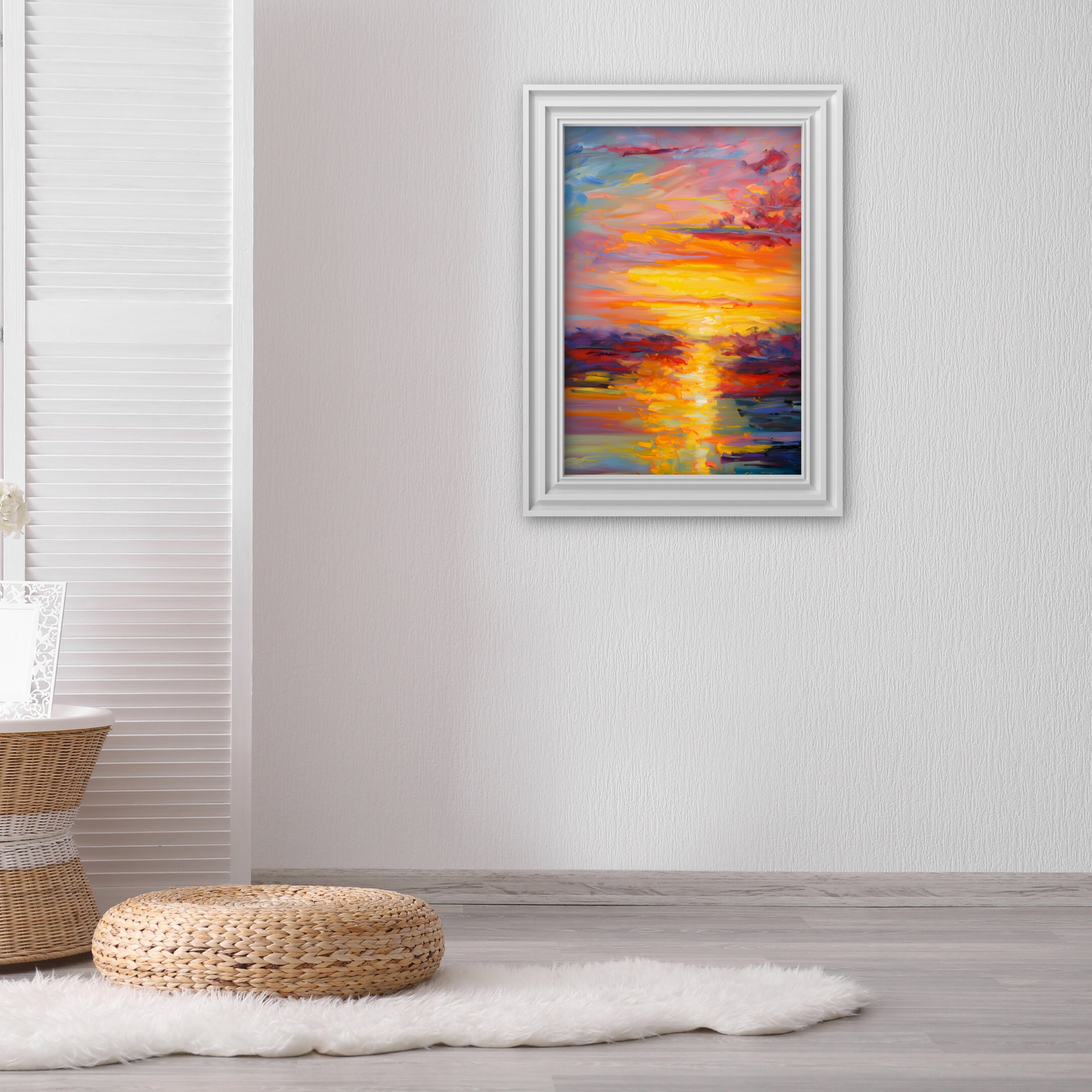 Coastal Sunset Painting Printable Art Abstract Sunset Print - Etsy