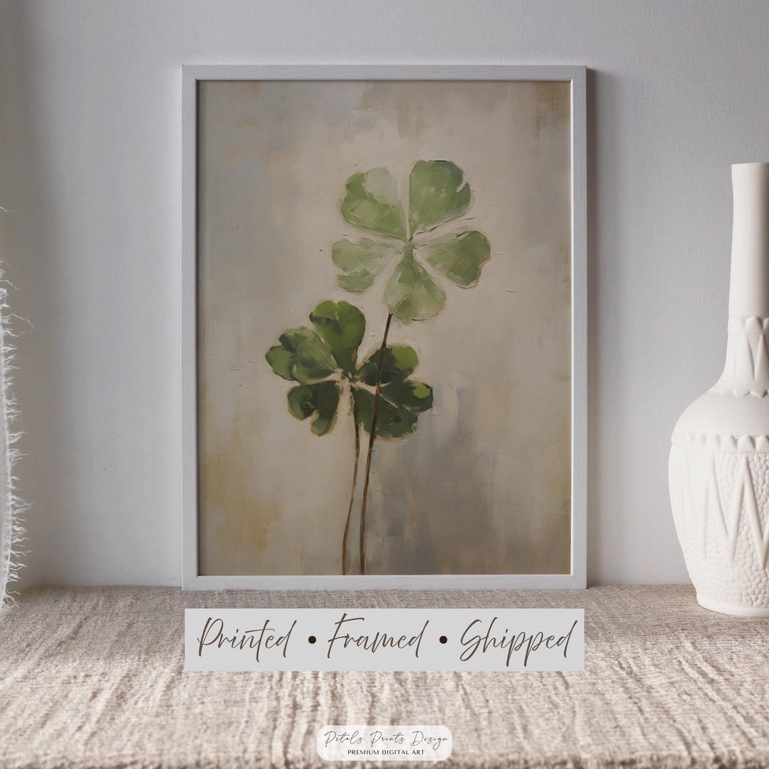Vintage Shamrock Clover Painting - Rustic St. Patrick's Day Wall Art ...