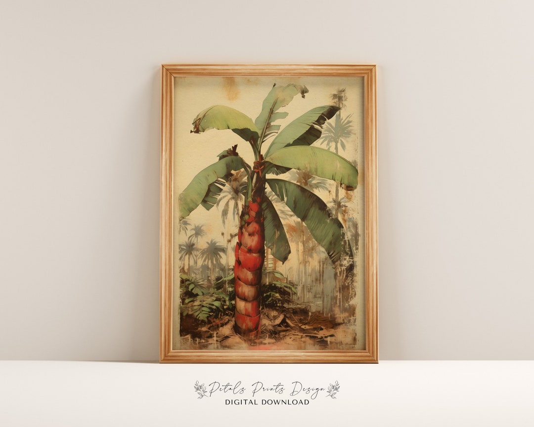 Vintage Banana Tree Print: Tropical Jungle Wall Art (digital Download ...