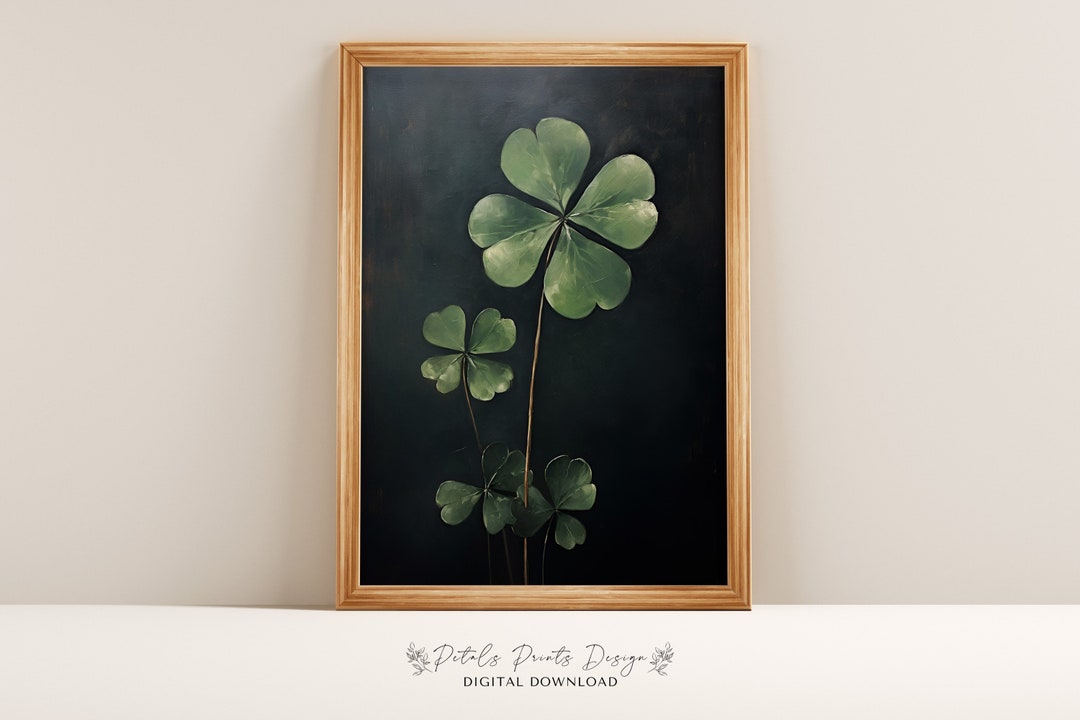 Rustic Clover Print: St Patrick's Day Irish Wall Decor (digital ...