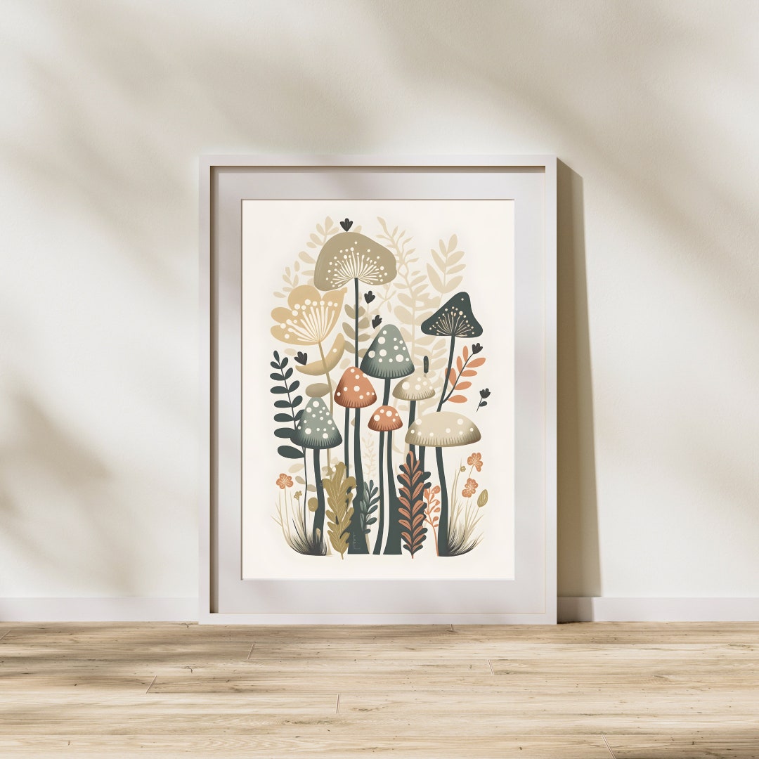 Mushroom Folk Botanical Wall Art Digital Download Instant Download ...