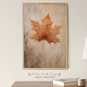 Fall Wall Decor Printable Leaf Still Life Painting, Rustic Fall Decore ...