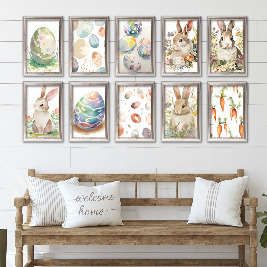 Easter Wall Art Bundle of 10 Prints, Easter Digital Download, Spring ...