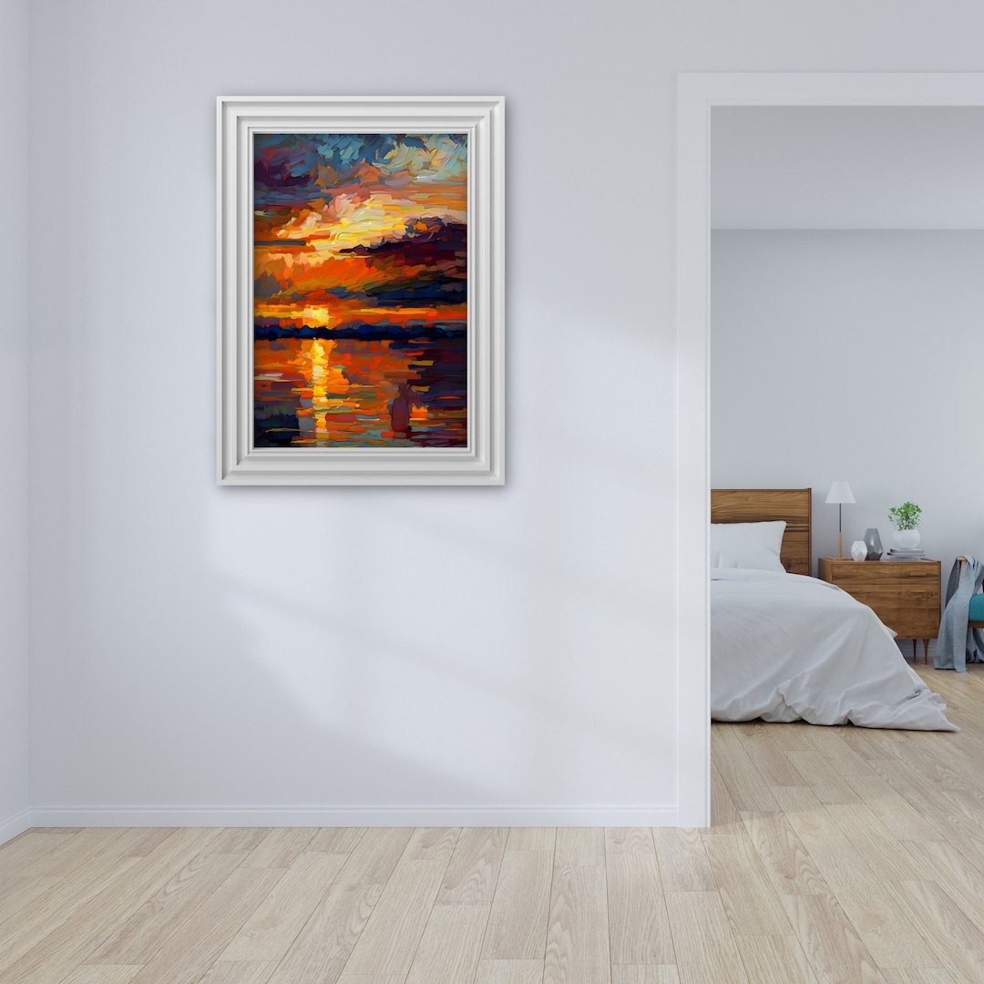 Coastal Sunset Painting Printable Art, Abstract Sunset Print, Printable ...