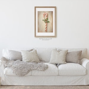Christmas Wall Decor Printable Candy Cane Rustic Painting, Rustic ...