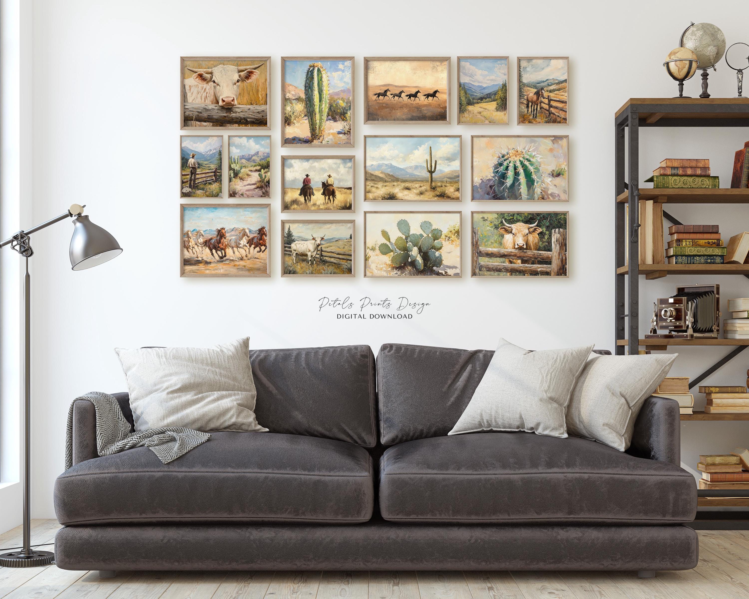 Vintage Southwestern Art Prints BUNDLE - Rustic Cowboy Ranch Decor ...