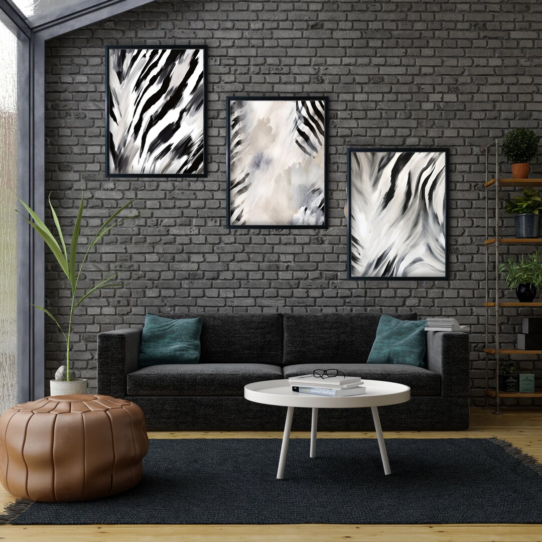 Zebra Print Modern Abstract Printable Set, Printable Abstract Instant ...