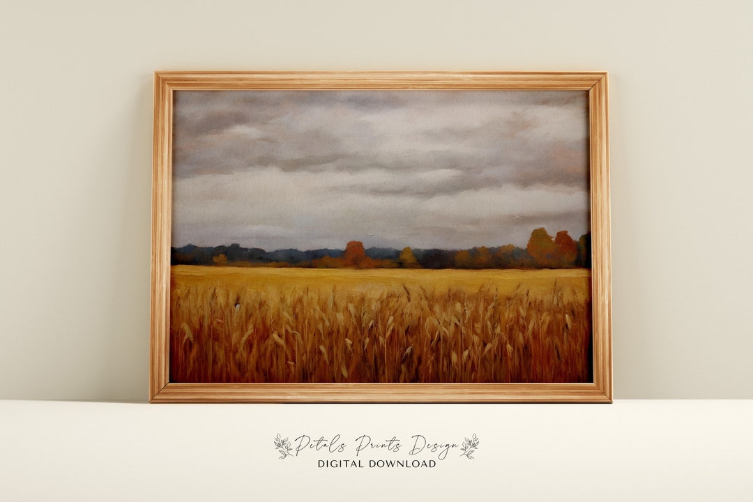Fall Wall Decor Printable Corn Field Landscape, Rustic Fall Decorations ...