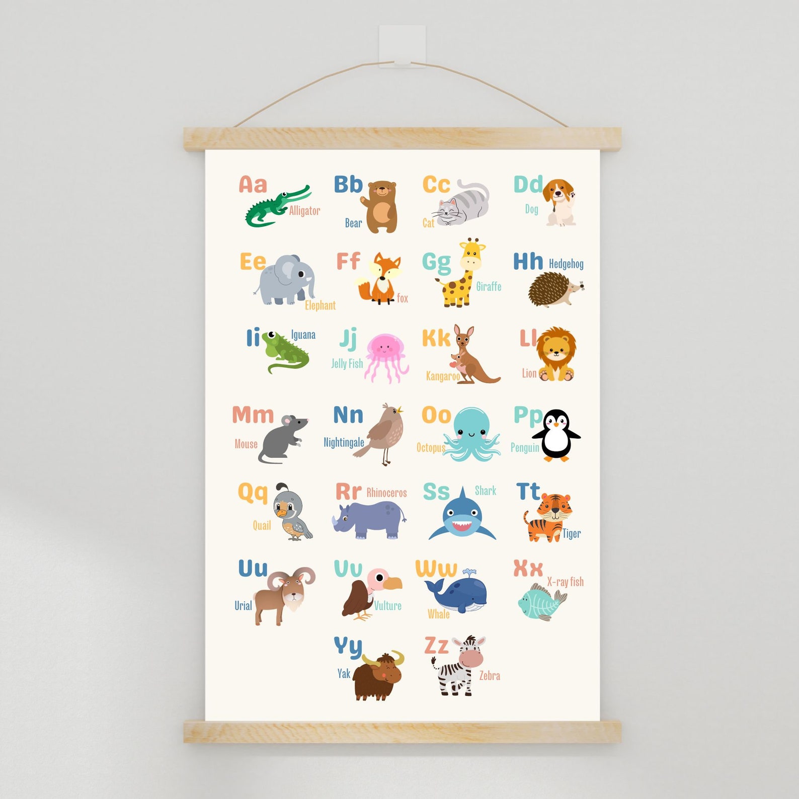 Woodland Animal Alphabet Poster, ABC Printable, Nursery Wall Art ...