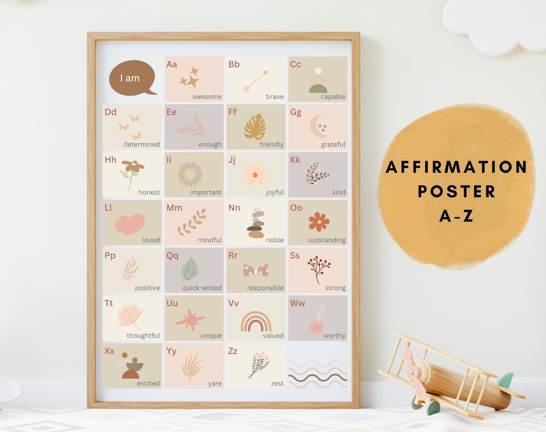 ABC Affirmations Wall Art – Daily Positive Affirmations for Kids ...