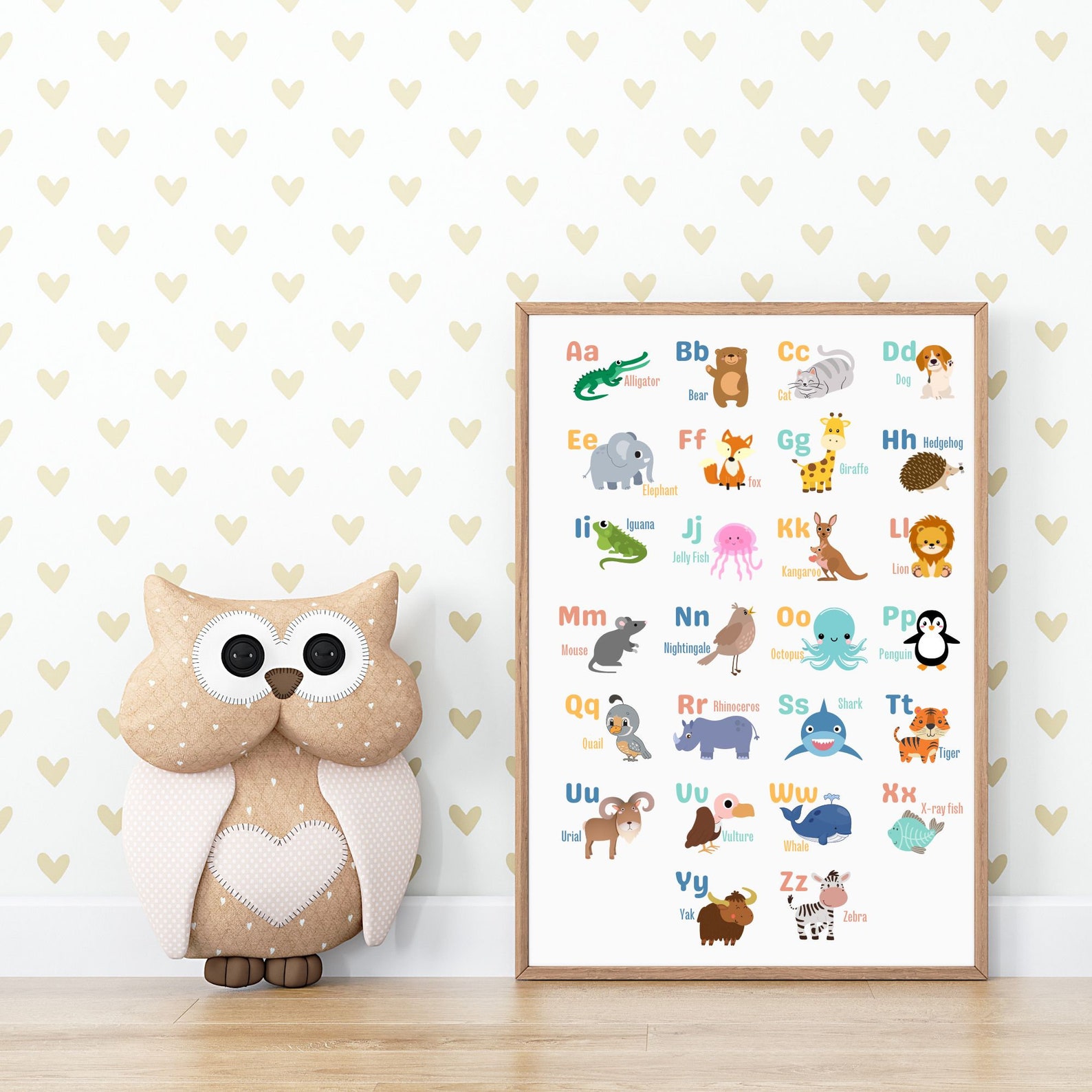 Woodland Animal Alphabet Poster, ABC Printable, Nursery Wall Art ...