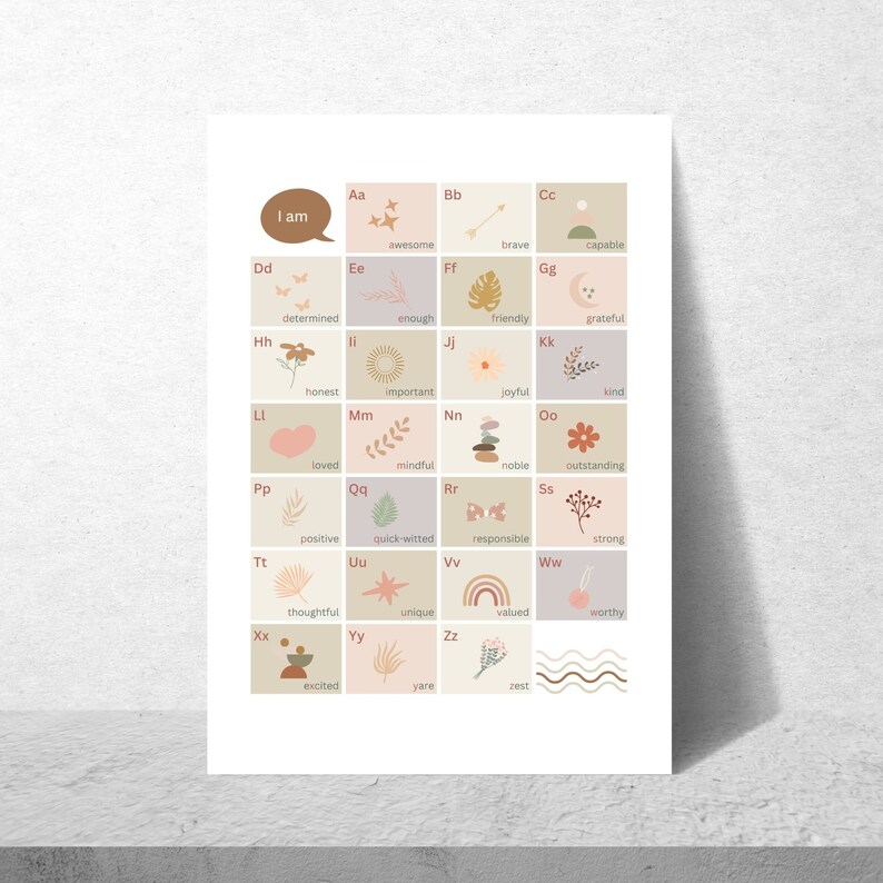 ABC Affirmations Wall Art – Daily Positive Affirmations for Kids ...