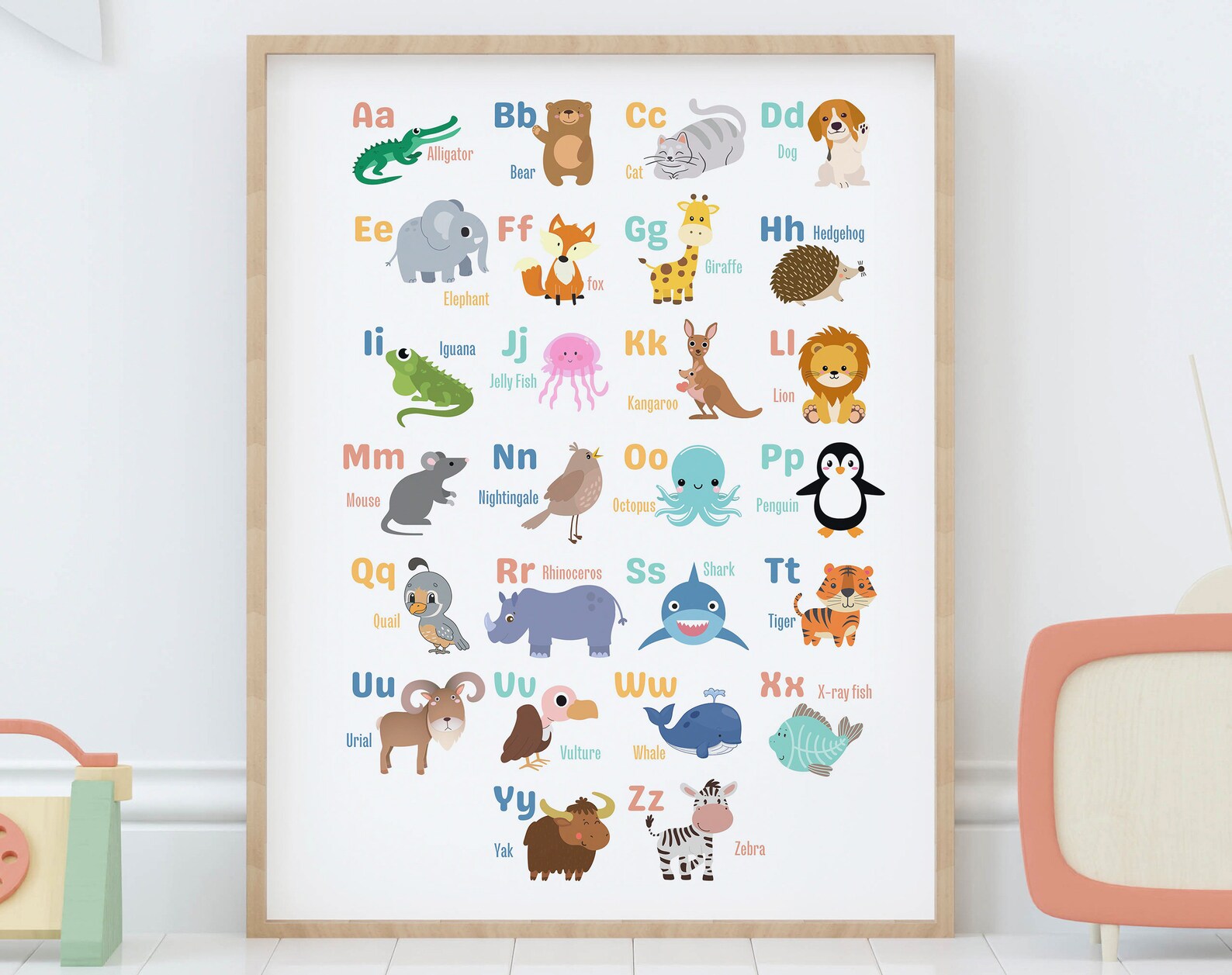 Woodland Animal Alphabet Poster, ABC Printable, Nursery Wall Art ...