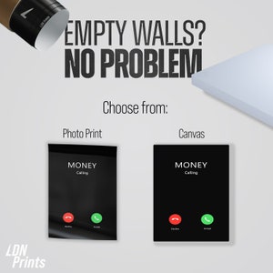 Money is Calling - Motivational Wall Art Poster - Mental Health Prints ...