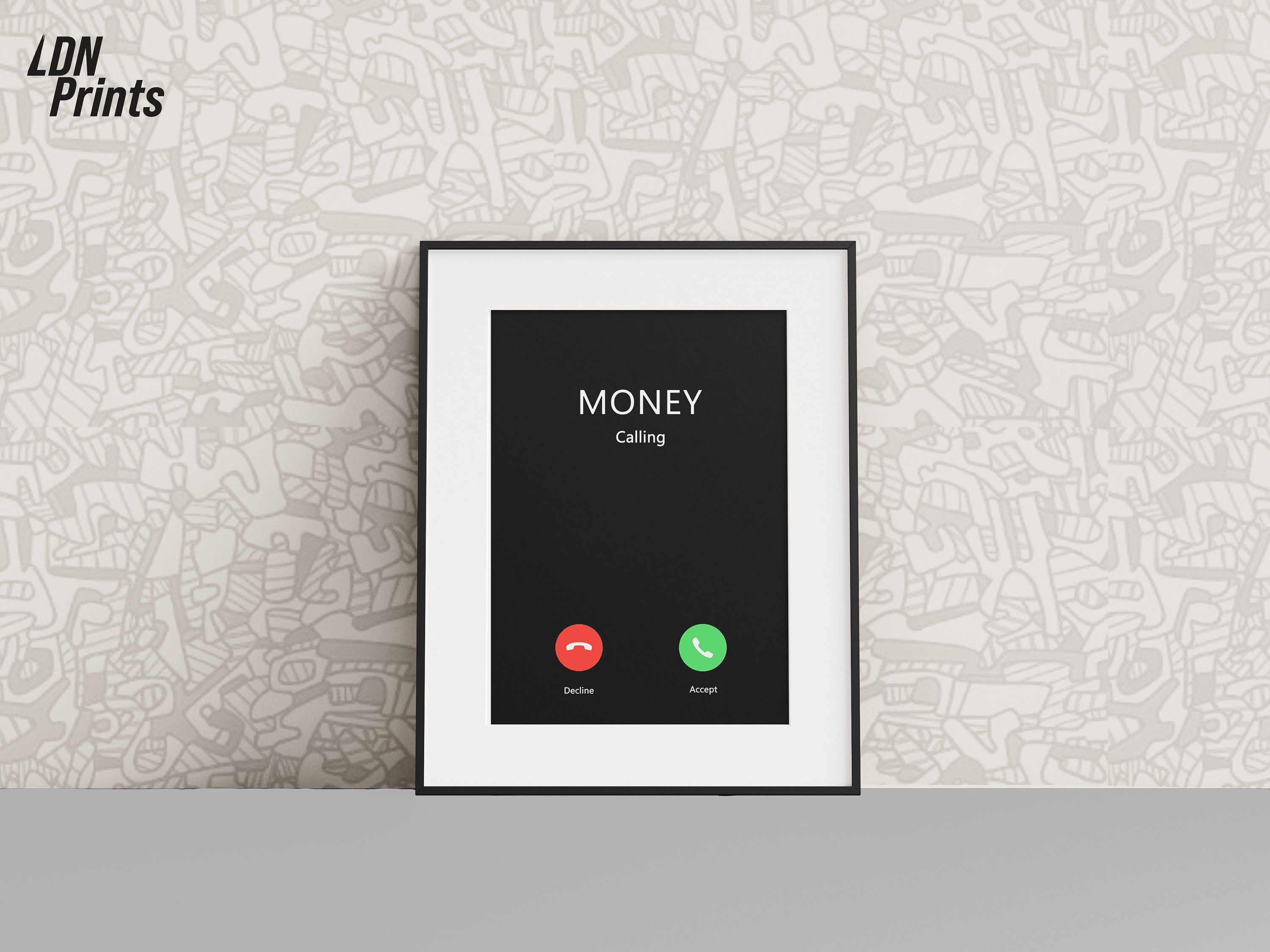 Money is Calling Motivational Wall Art Poster Mental Health Prints ...