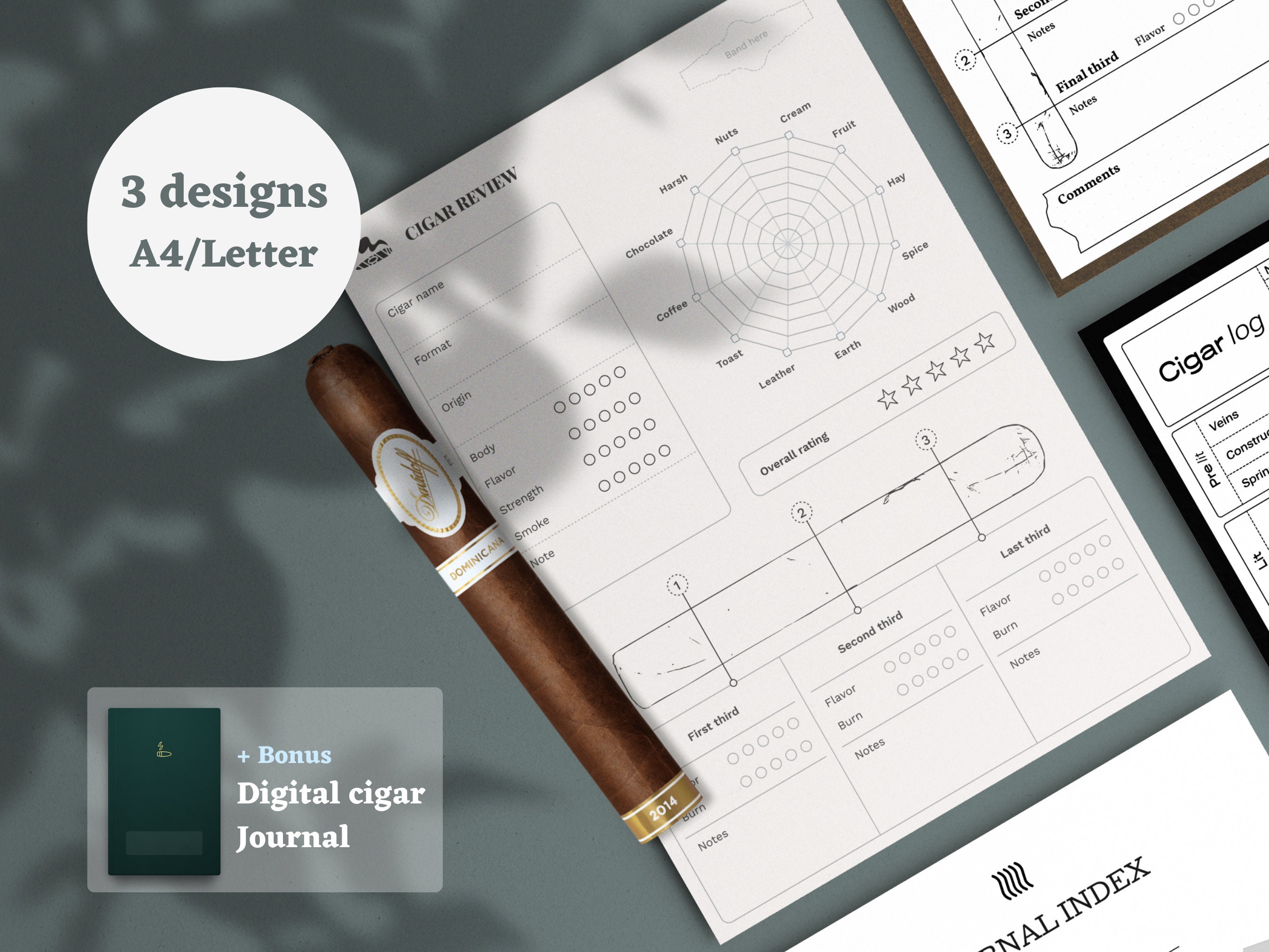 Cigar Tasting Review Journal Megapack, Print It or Use Digtally on Your ...