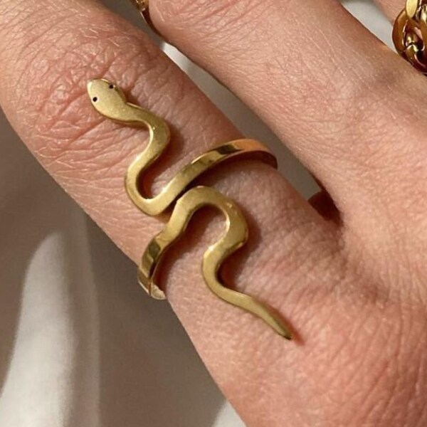 Gold Snake Ring - Etsy