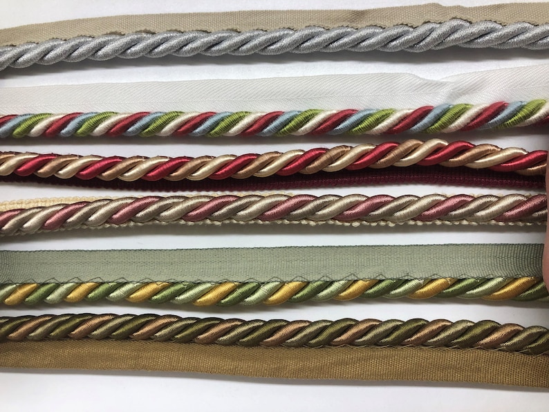 4 YARDS / 1/2" Twisted Rope Cord With Lip / Trim / Piping / Drapery ...
