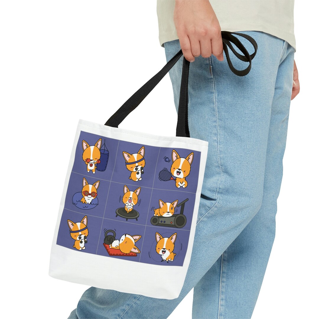 Cute Corgi Tote Bag That Can Be Used for the Gym Bag, Overnight Corgi ...