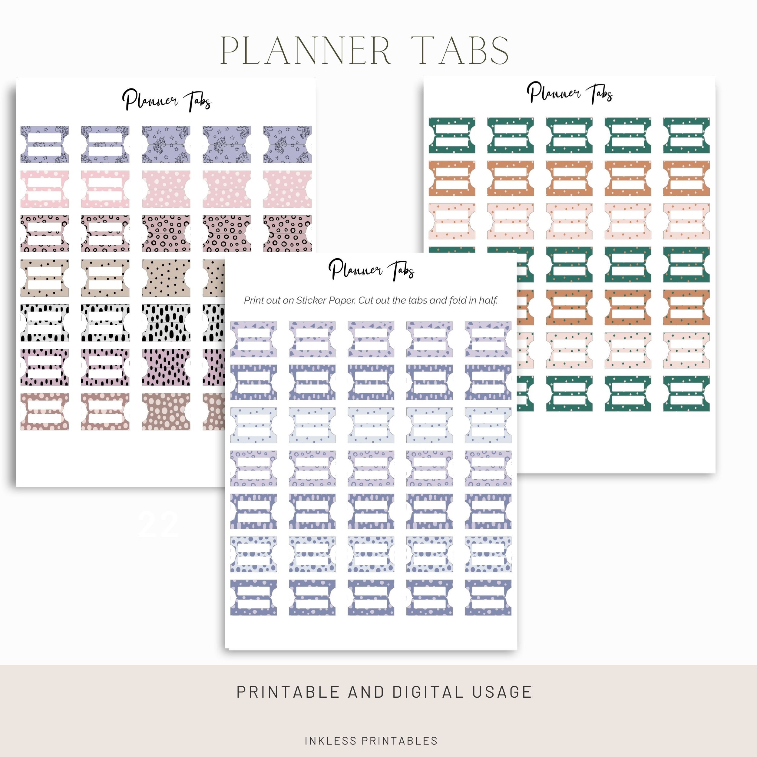Digital Planner Tabs, Printable Planner Stickers, Bullet Journal ...