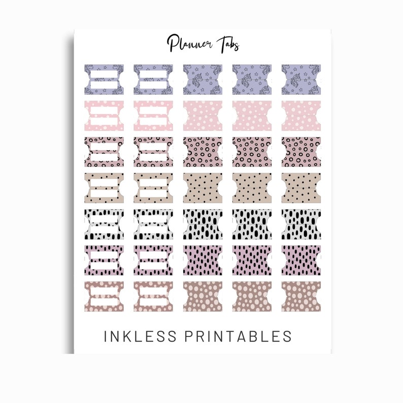 Digital Planner Tabs, Printable Planner Stickers, Bullet Journal ...