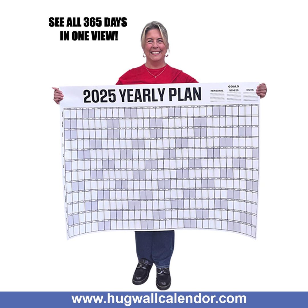 2025 Big Wall Calendar A Year at A Glance Black and White, Landscape ...